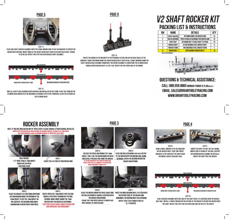 Btr-V2-Shaftrockerkit-082522 1 1 | PDF | Bearing (Mechanical) | Propulsion