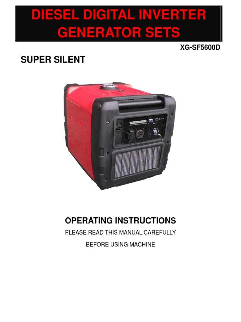 xg-sf5600d gENERATOR mANUAL | PDF | Rechargeable Battery | Electric ...