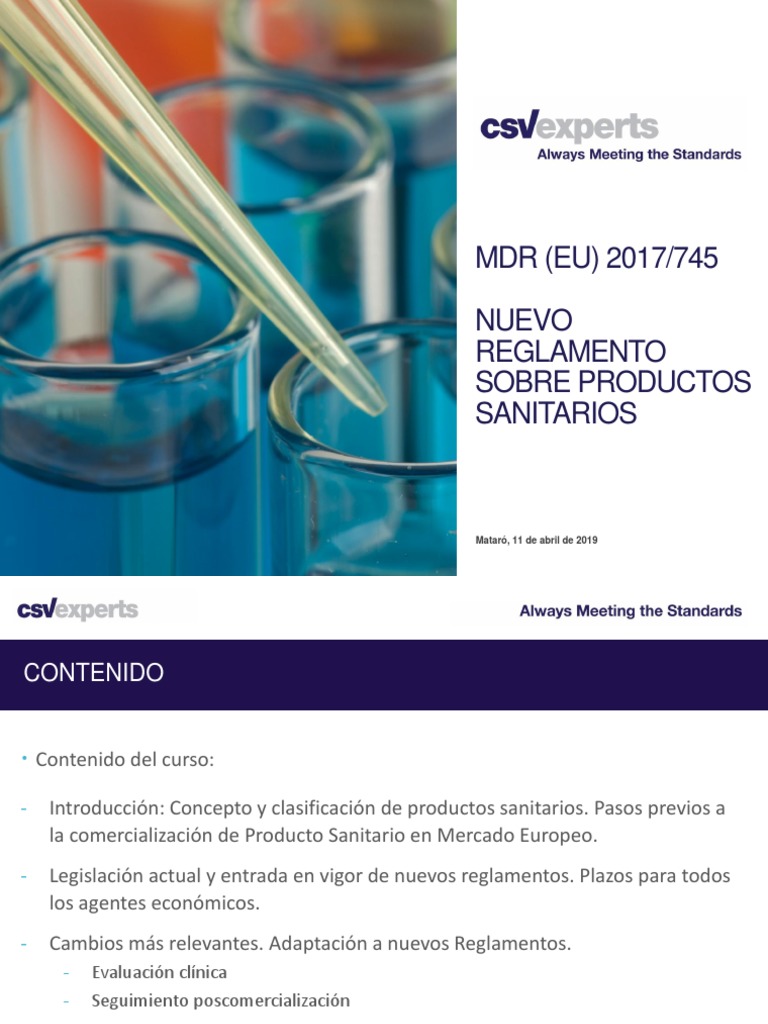 MDR 2017 - 745 - Nuevo Reglamento Prod Sanit - 11!04!2019 | PDF | Dispositivo médico