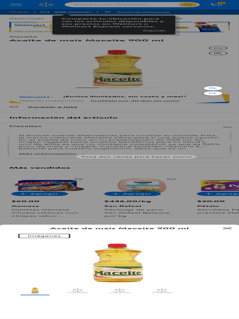 Aceite de Maíz Maceite 900 ml en Walmart | PDF | Petróleo | Walmart