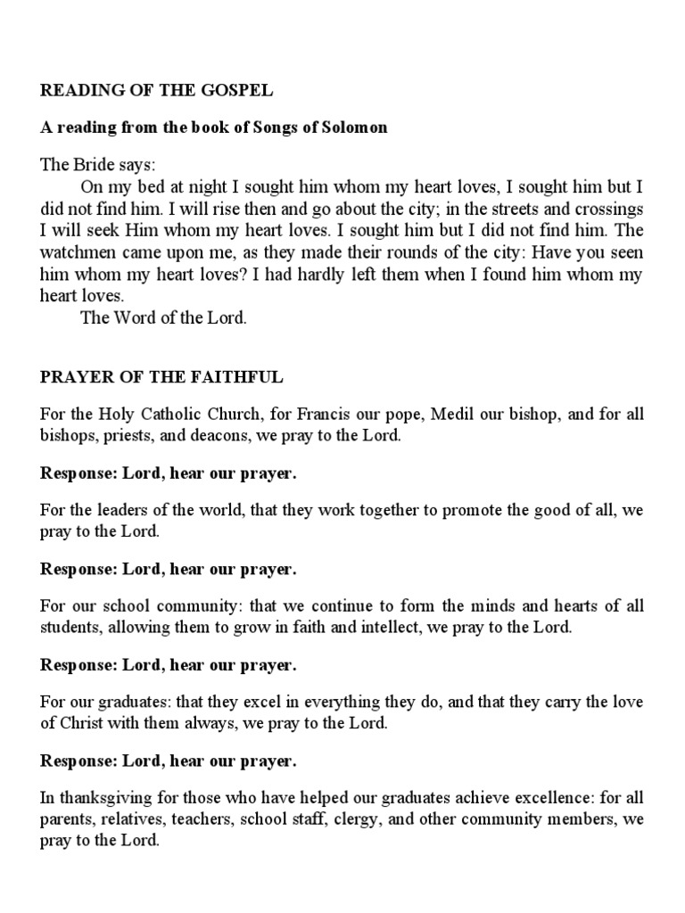 Readings and Prayer | PDF