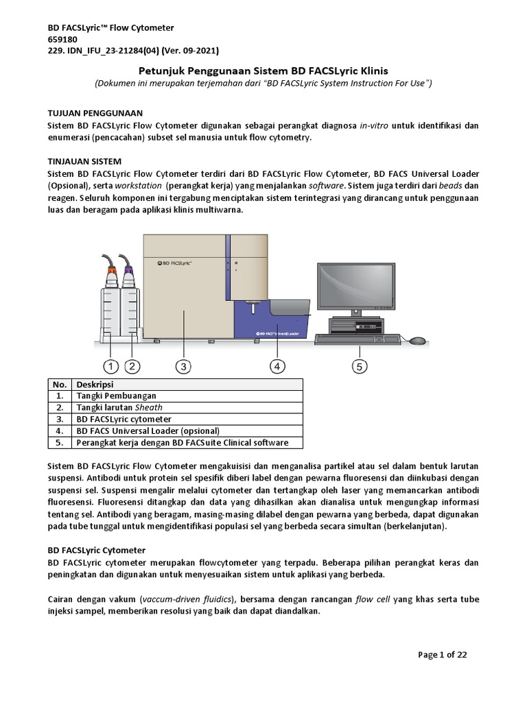 SOP Flowcytometer FACSLyrics | PDF | Sains & Matematika | Komputer