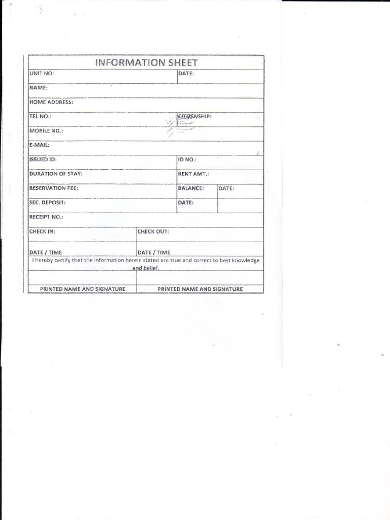 Information Sheet Tenant | PDF