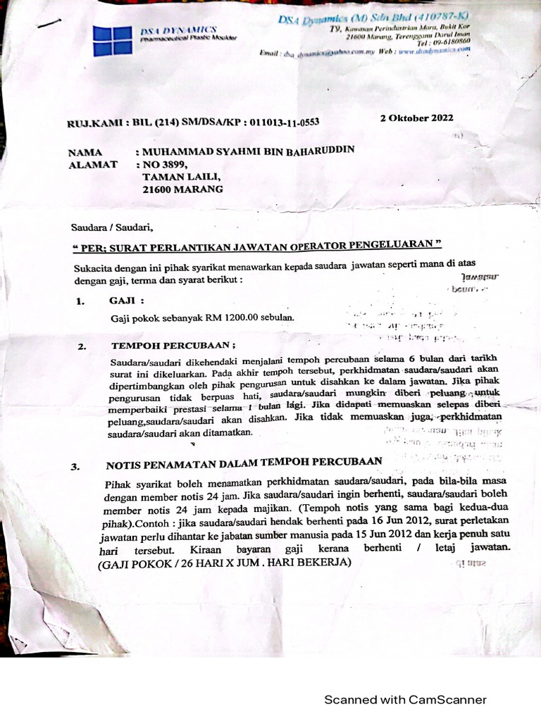 Offer Letter Dsa | PDF