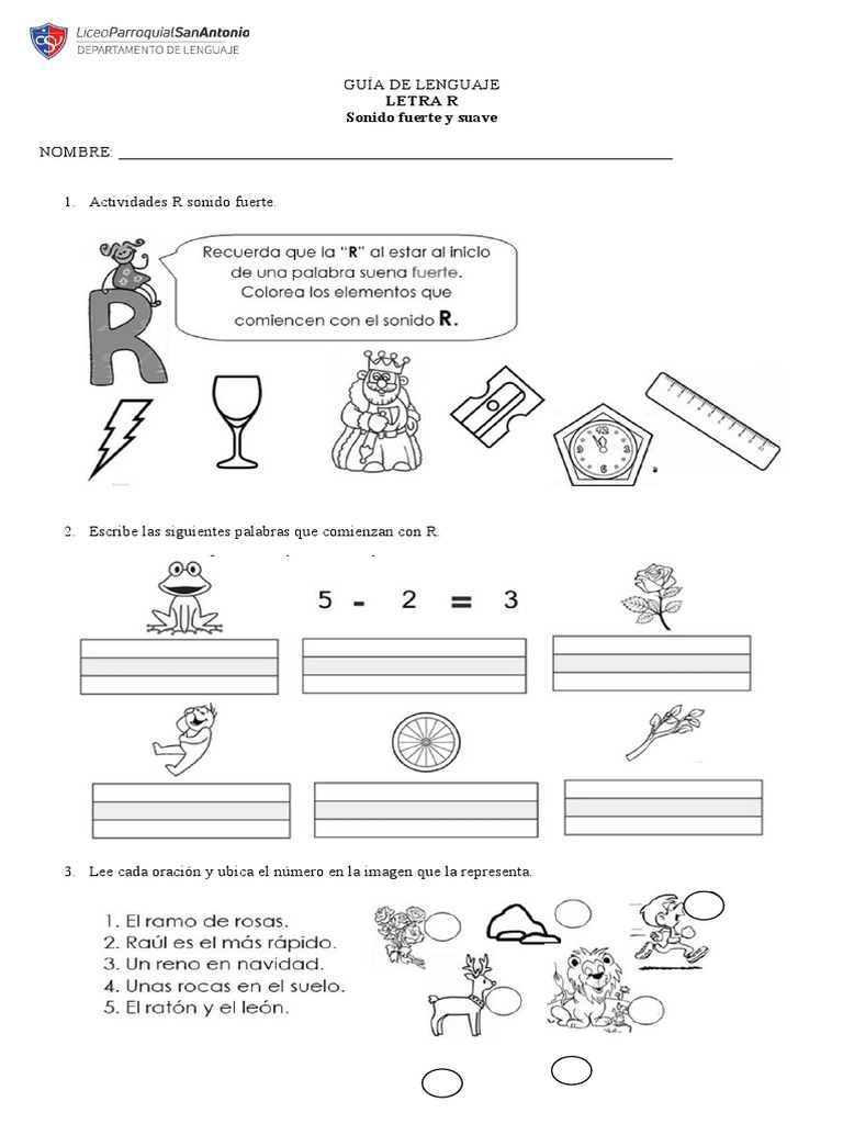 Letra R Sonido Fuerte y Suave | PDF