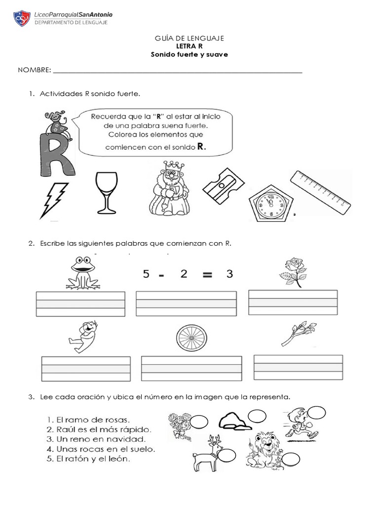 Letra R Sonido Fuerte y Suave | PDF