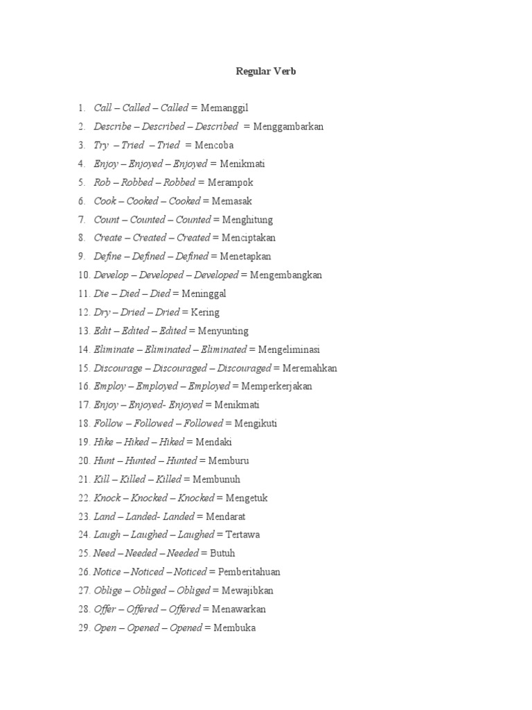 Regular Verb 2 | PDF