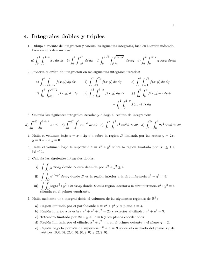 Integrales Dobles y Triples | PDF | Integral | Geometría euclidiana