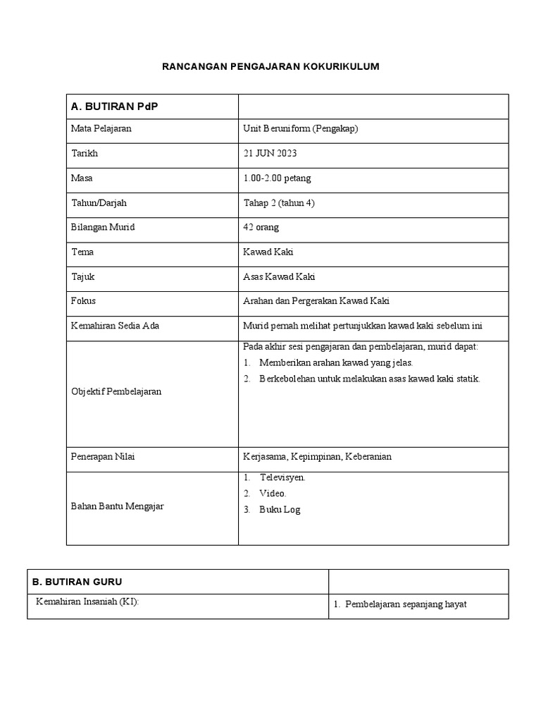 RPH Koko Minggu 4 (Pengakap) | PDF