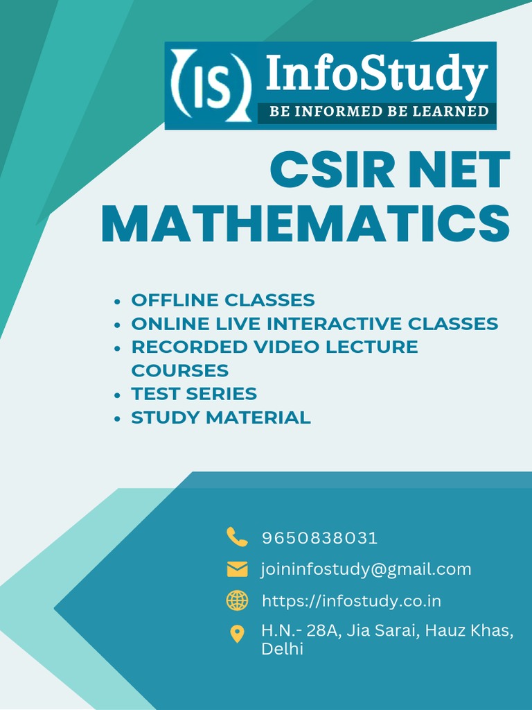 Csir Net Mathematics Info Pdf Ordinary Differential Equation Partial Differential Equation