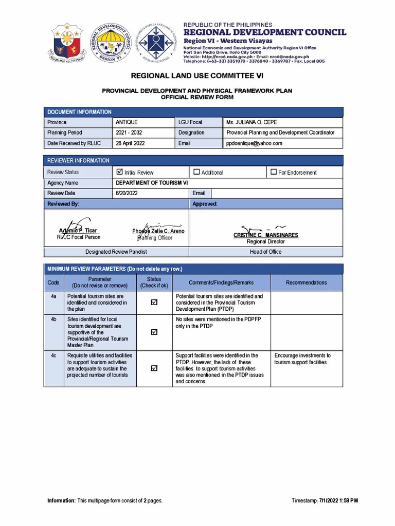 Antique PDPFP - InitialRev - DOT | PDF