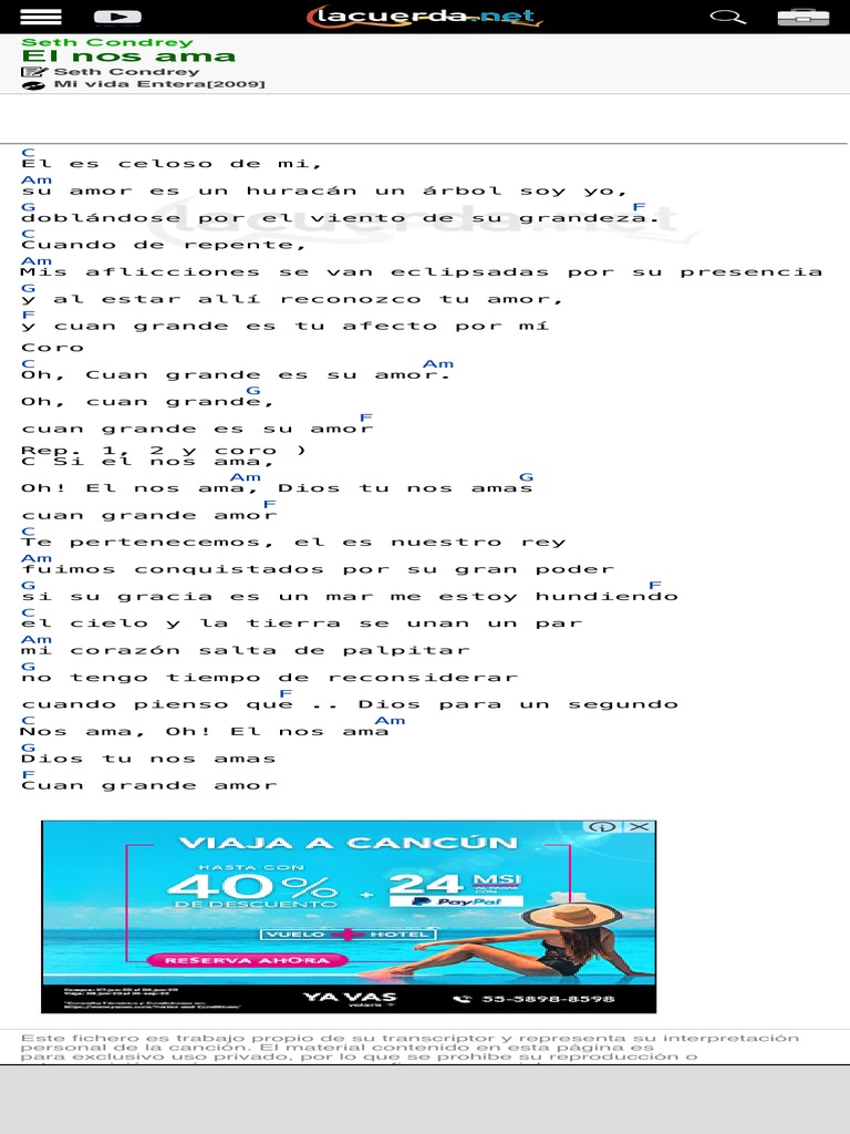 EL NOS AMA, Seth Condrey Acordes | PDF
