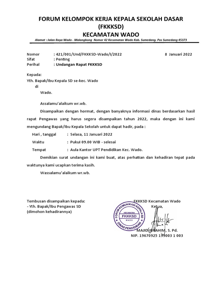 Agenda Surat FK3SD Kec | PDF