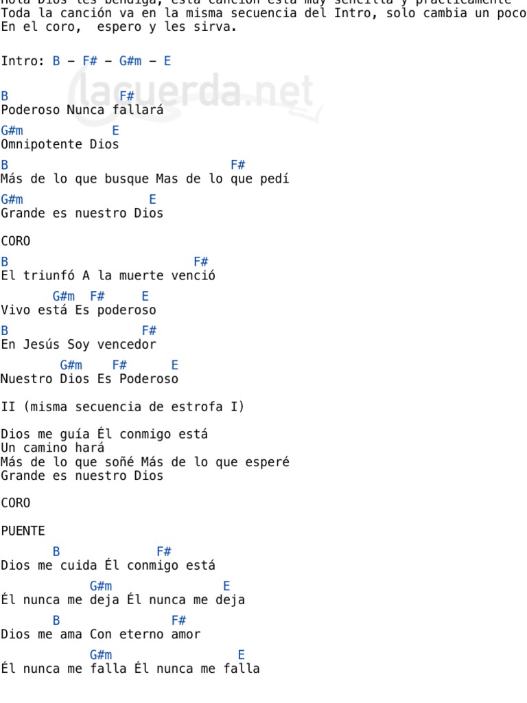 DIOS ES PODEROSO, Hillsong United Acordes | PDF