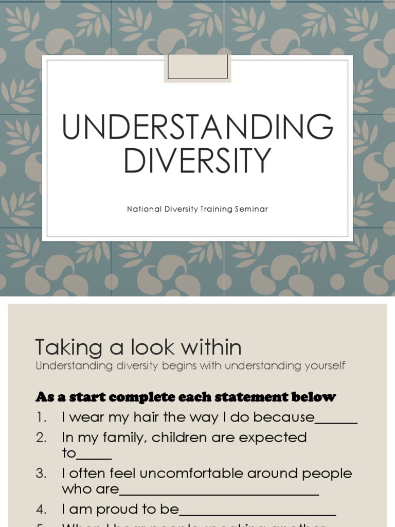 Understanding Diversity | PDF | Inclusion (Education) | Learning