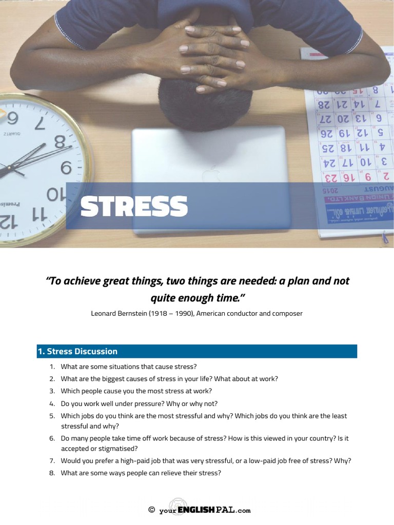 Your English Pal Business English Lesson Plan Stress Student v1 | PDF ...