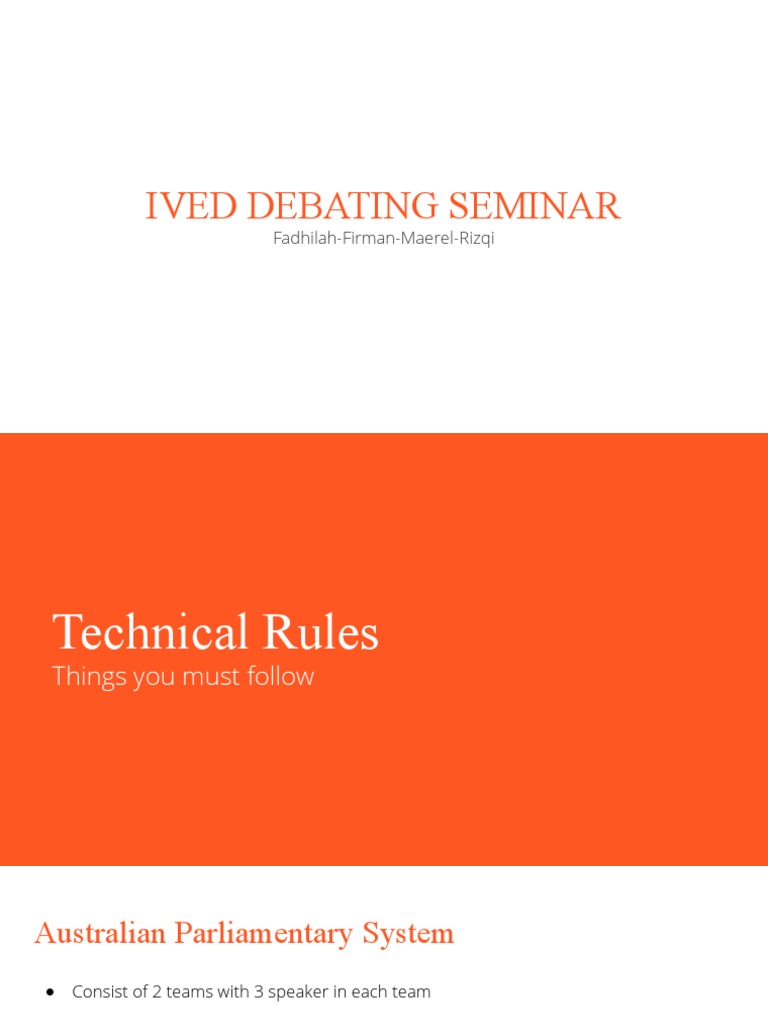 Australian Parliamentary Debate Guide | PDF