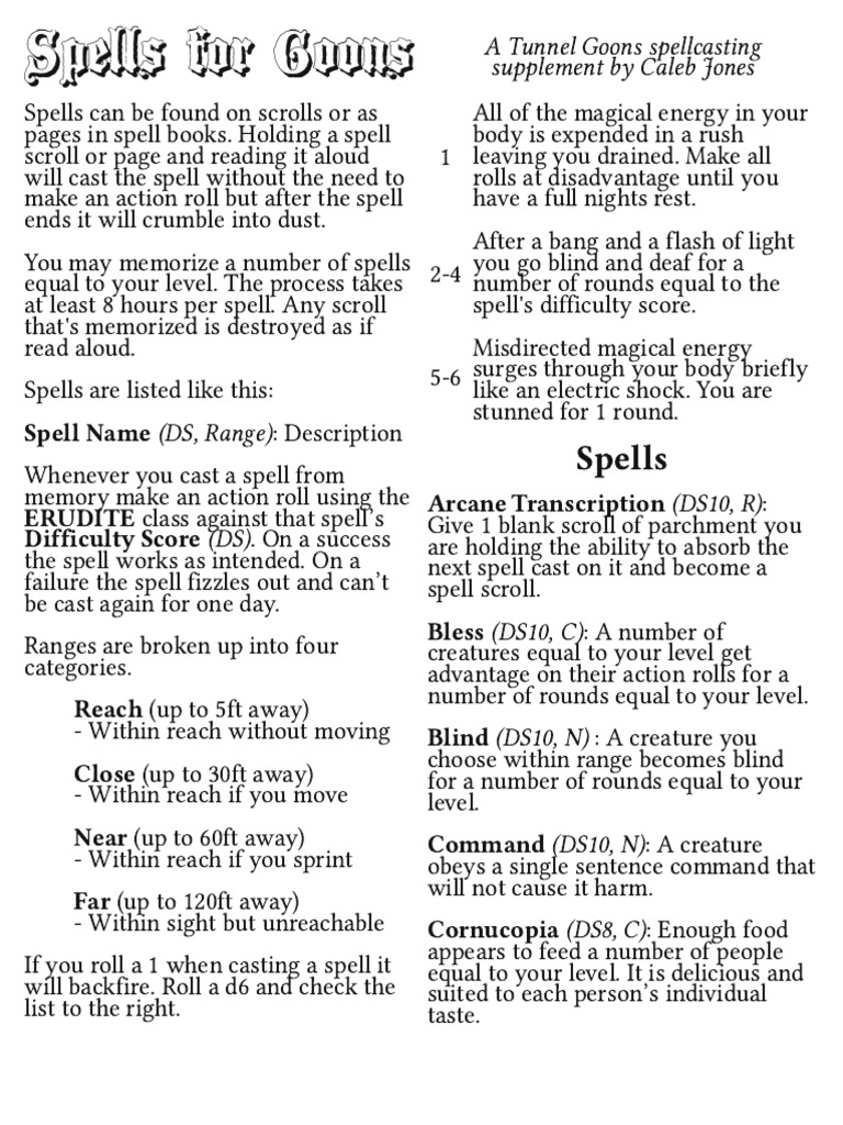 Spells For Goons V3 | PDF