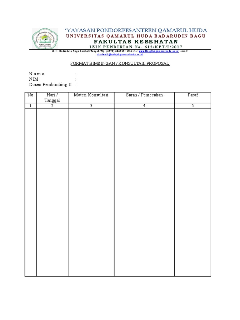 Lembar Konsul Proposal | PDF