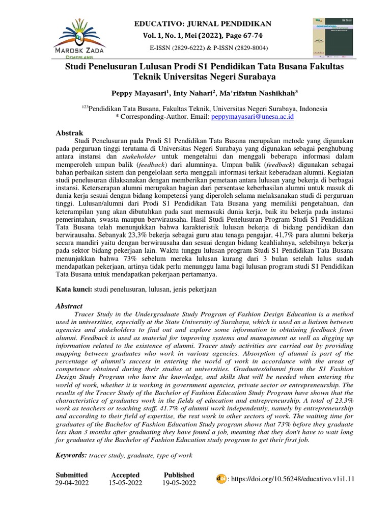 Studi Penelusuran Lulusan Prodi s1 Pendi 8207d0c0 | PDF