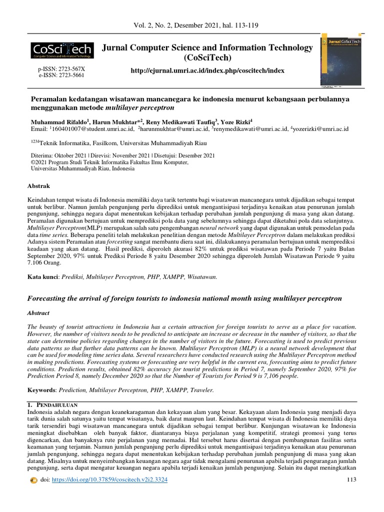 Jurnal Computer Science and Information Technology (Coscitech) | PDF