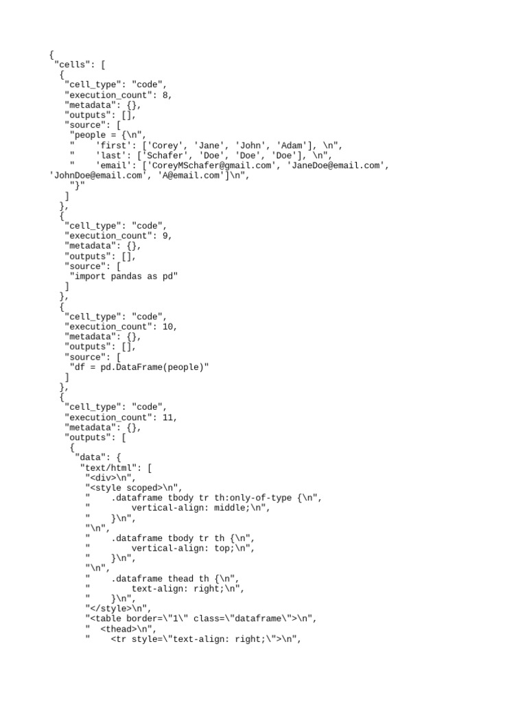 Snippets Ipynb | PDF | Metadata | Computer Programming Snippets Ipynb | PDF | Metadata | Computer Programming