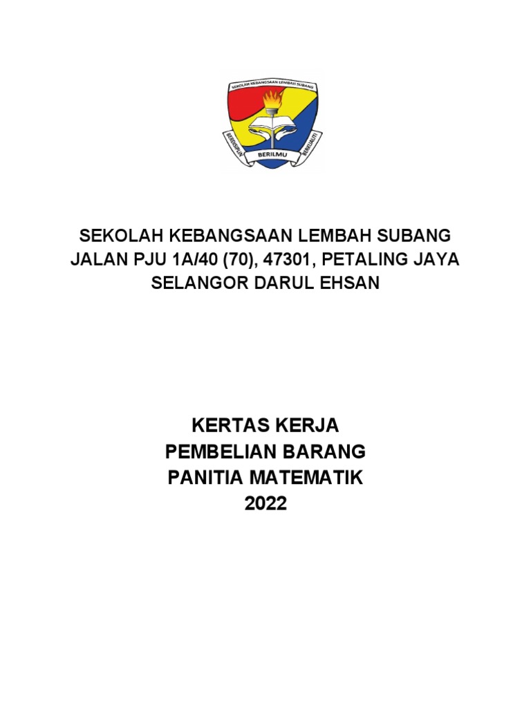 Kertas Kerja PCG Panitia Contoh | PDF