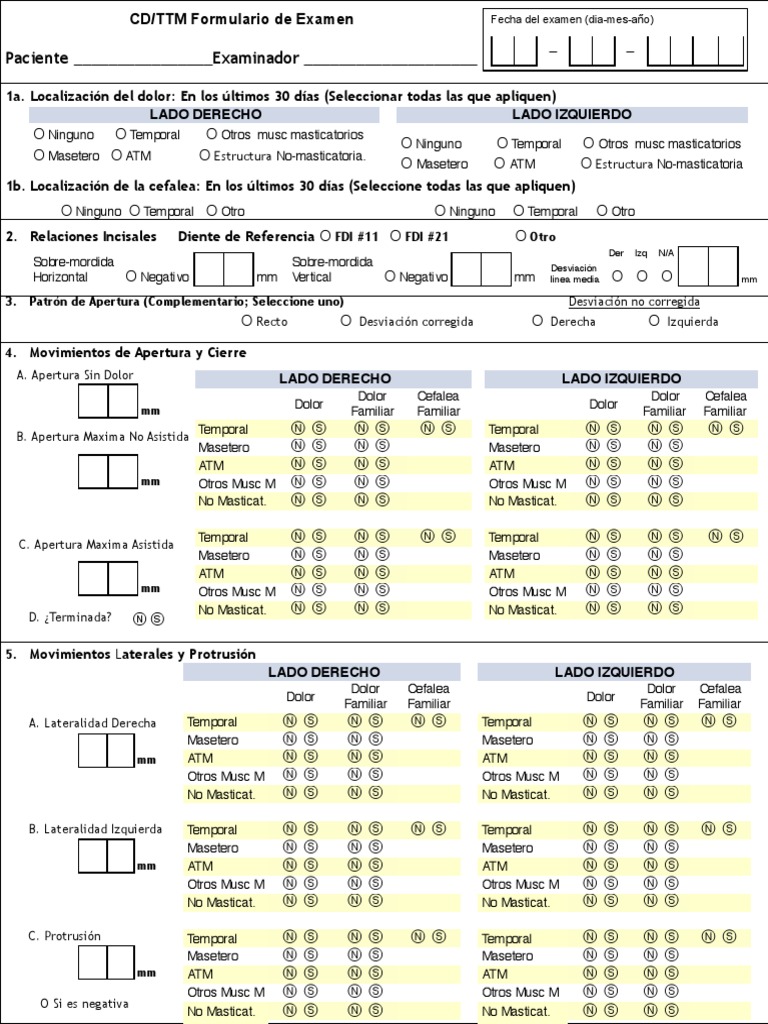 DC-TMD Formulario de Examen P1 | PDF