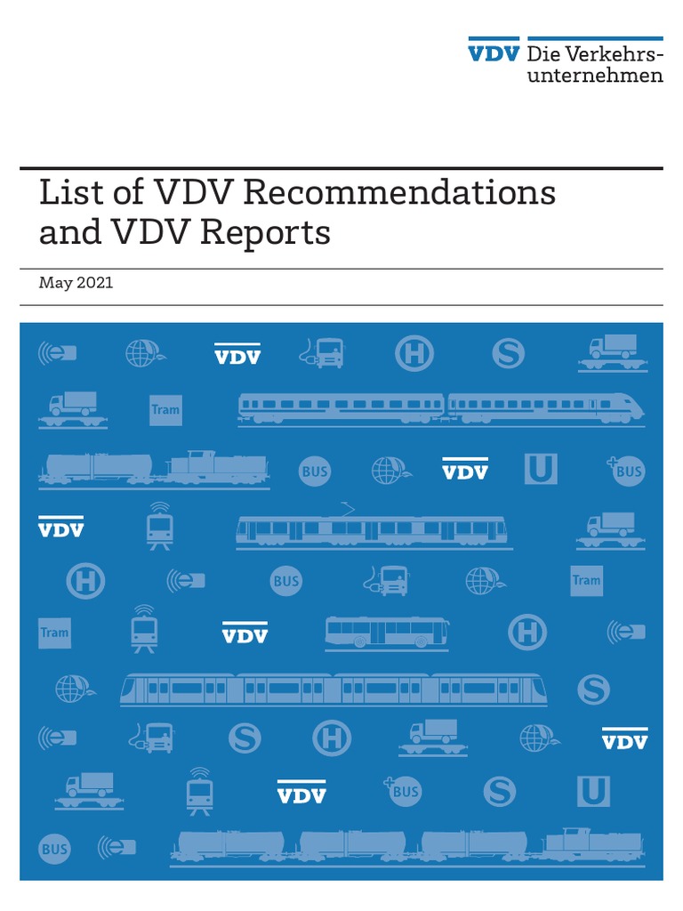 VDV Schriften Und Mitteilungsverzeichnis e | PDF | Rail Transport ...