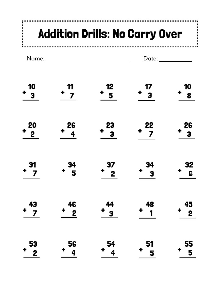 Exercices d'Addition Sans Report | PDF