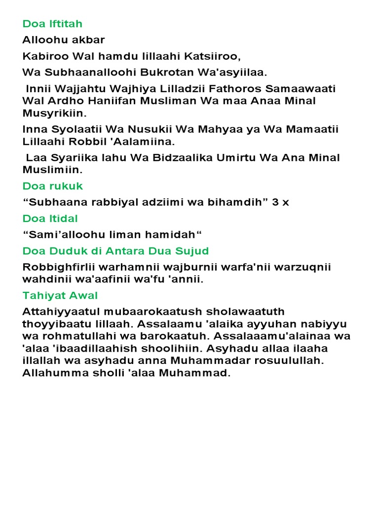 Muslim Prayer Recitations Guide | PDF