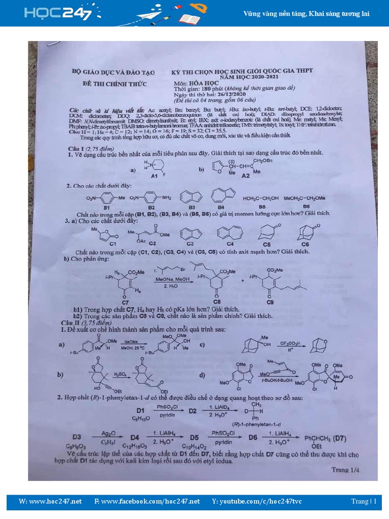 (123doc) - De-Thi-Chon-Hsg-Qg-Thpt-Mon-Hoa-Vong-2-26-12-Nam-Hoc-2020-2021-Bo-Gd-Dt | PDF