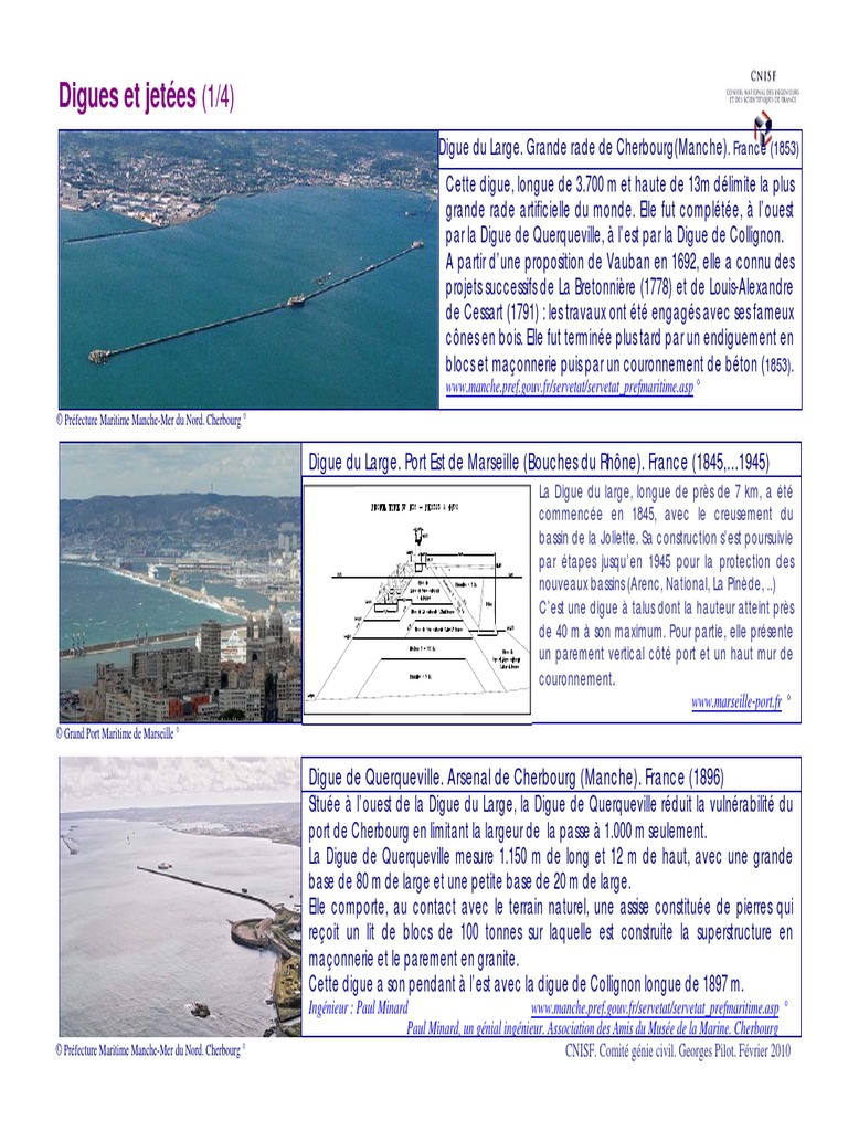 Digues et jetées en France | PDF | Ingénierie civile | Étendue d'eau