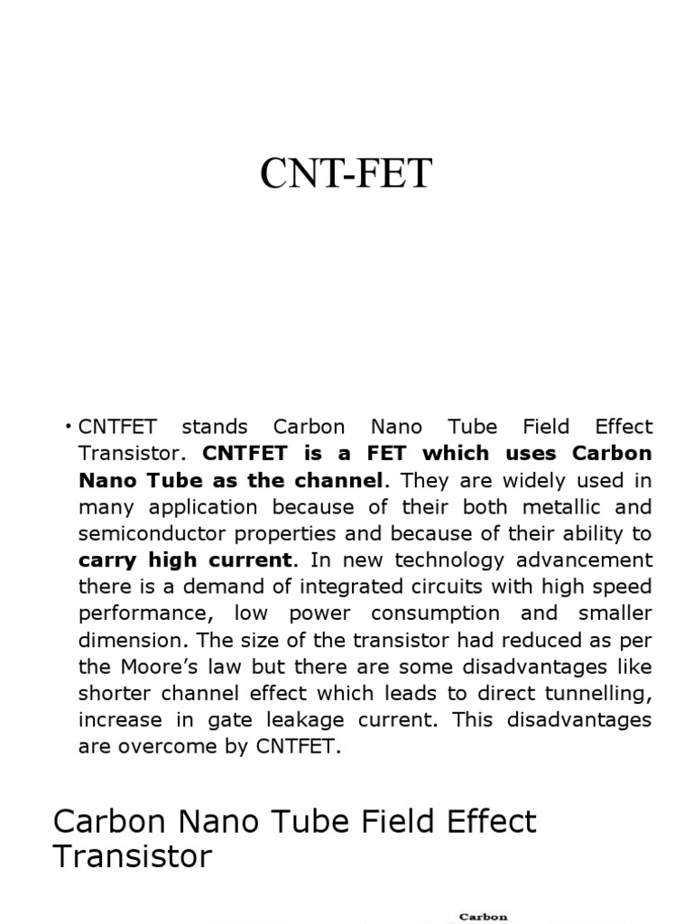 CNT Fet | Download Free PDF | Mosfet | Carbon Nanotube