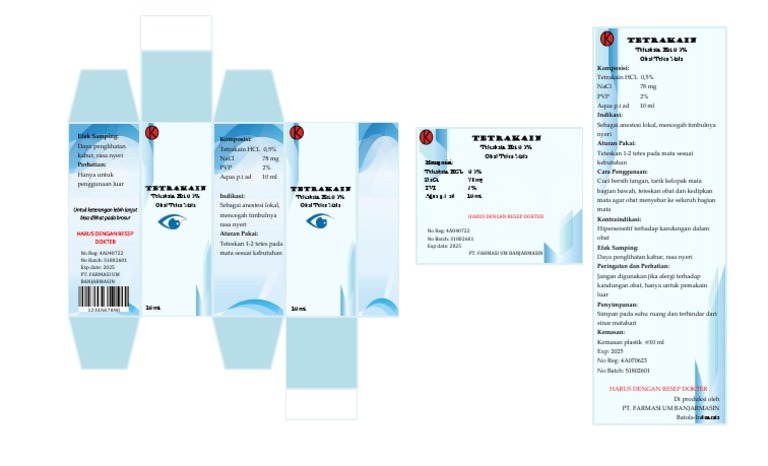 Tetrakain HCL 0,5% Obat Tetes Mata | PDF