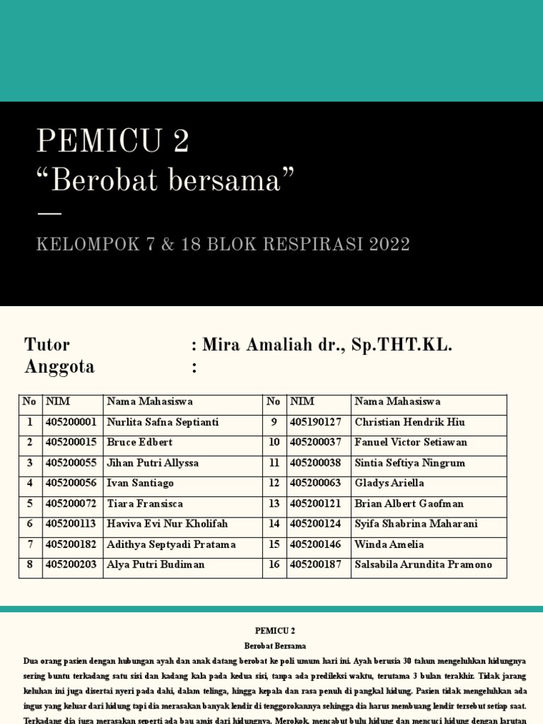 Pemicu 2 Kel 7 & 18 Blok Respi 2022 | PDF