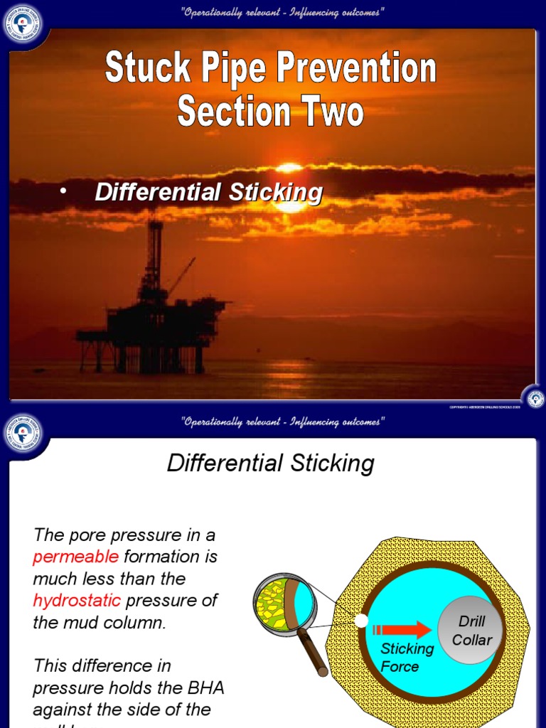 Differential Sticking in Drilling Operations | PDF | Pressure | Pipe ...