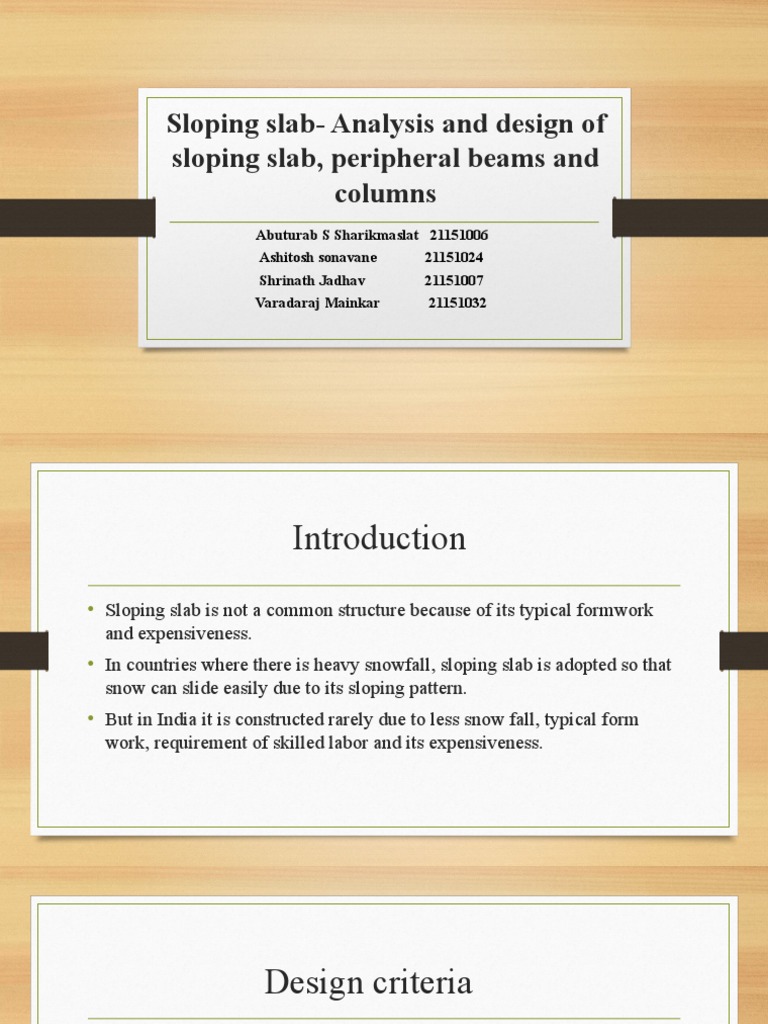 Sloping Slab and Beam Design Guide | PDF | Home & Garden | Science ...