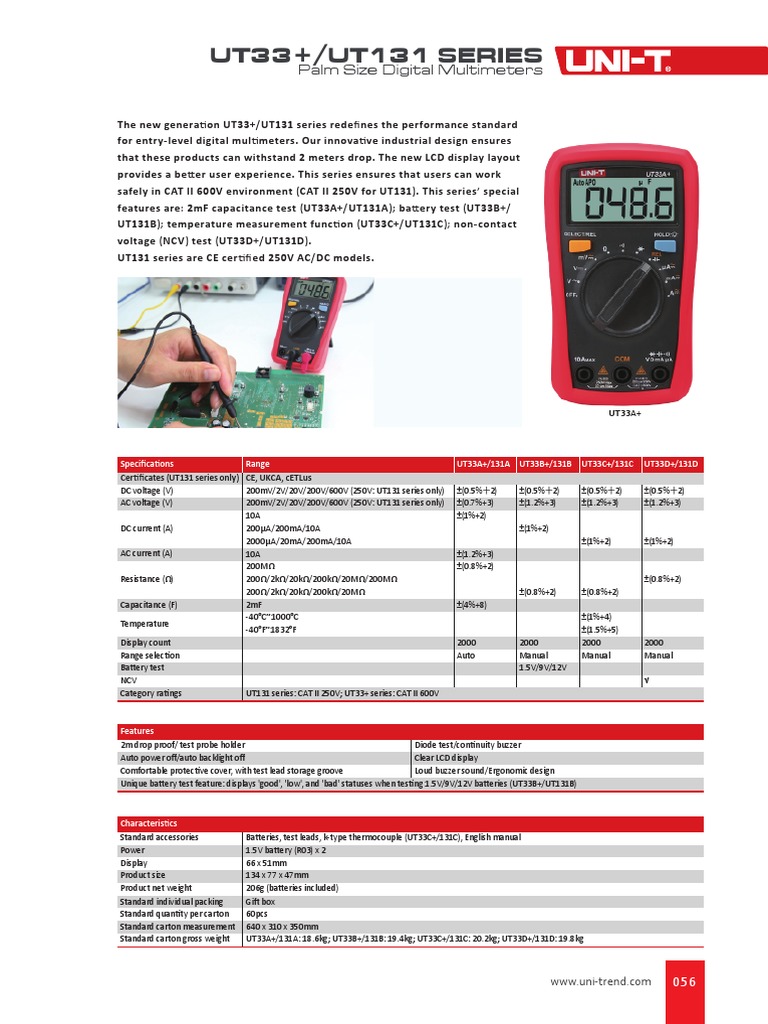 UT33+ UT131 Series Flyer | PDF | Electrical Equipment | Electrical ...