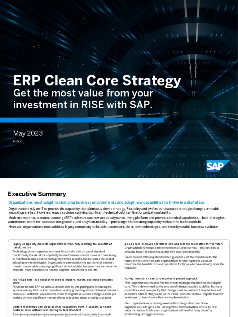 ERP Clean Core Point-Of-View | PDF | Enterprise Resource Planning | Cloud Computing