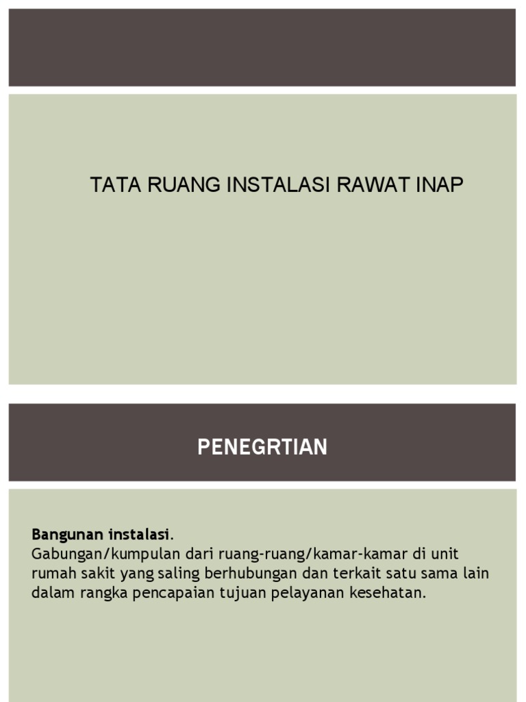 Tata Ruang Instalasi Rawat Inap | PDF