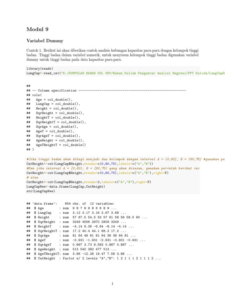 9 Regresi Dengan Variabel Dummy | PDF