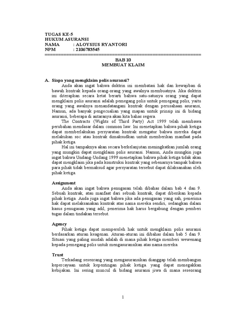 Bab 10 - Membuat Klaim | PDF