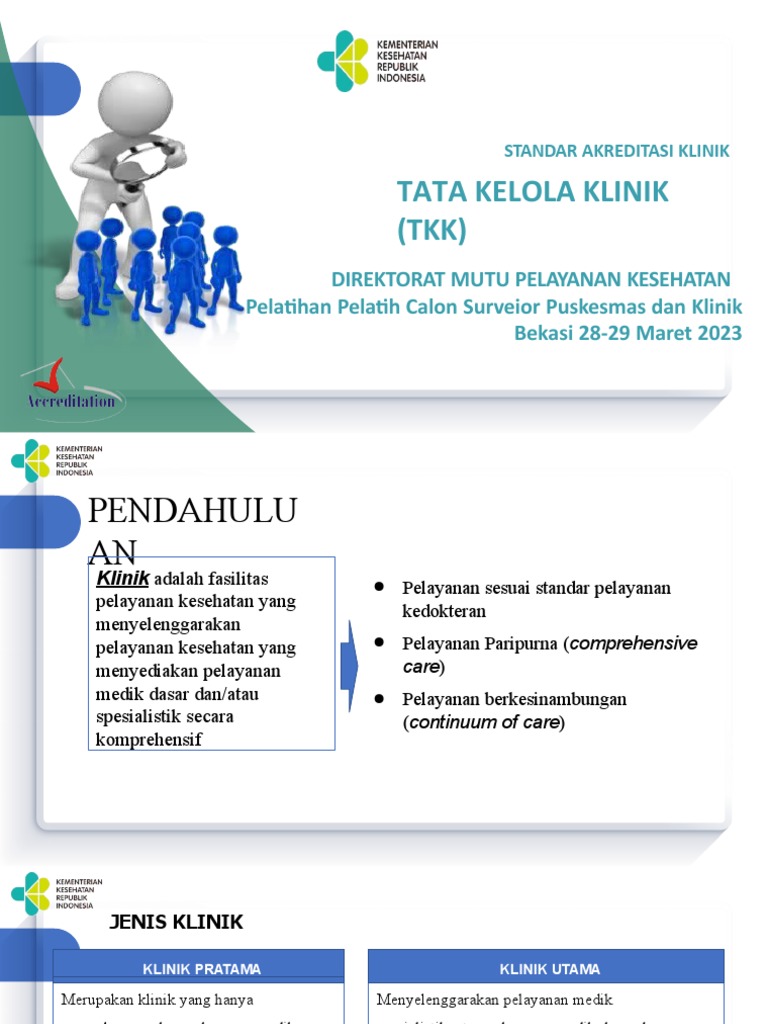 Standar Akreditasi Klinik TATA KELOLA KLINIK (TKK) - Sunu | PDF