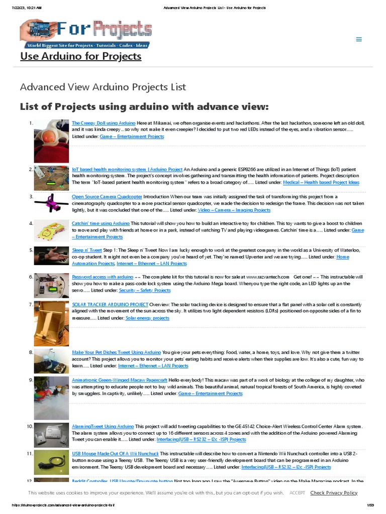 Advanced View Arduino Projects List - Use Arduino For Projects | PDF ... Advanced View Arduino Projects List - Use Arduino For Projects | PDF ...