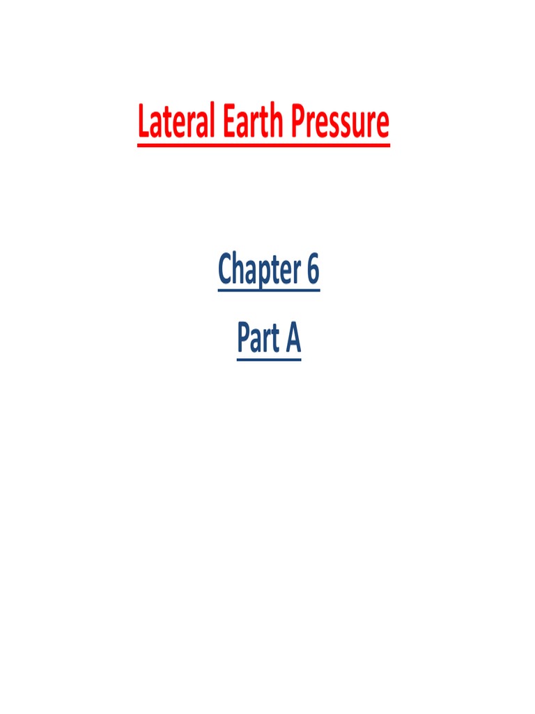 Lateral Earth Pressure Explained | PDF | Soil | Continuum Mechanics