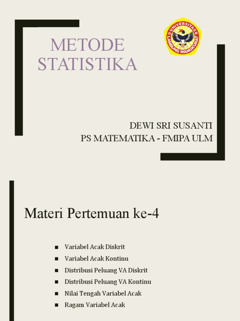 4 Variabel Acak Distribusi Peluang | PDF