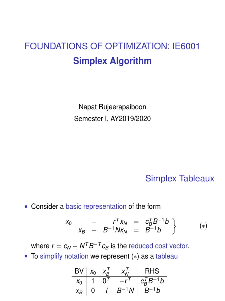 Simplex Algorithm | PDF | Theoretical Computer Science | Mathematical ... Simplex Algorithm | PDF | Theoretical Computer Science | Mathematical ...