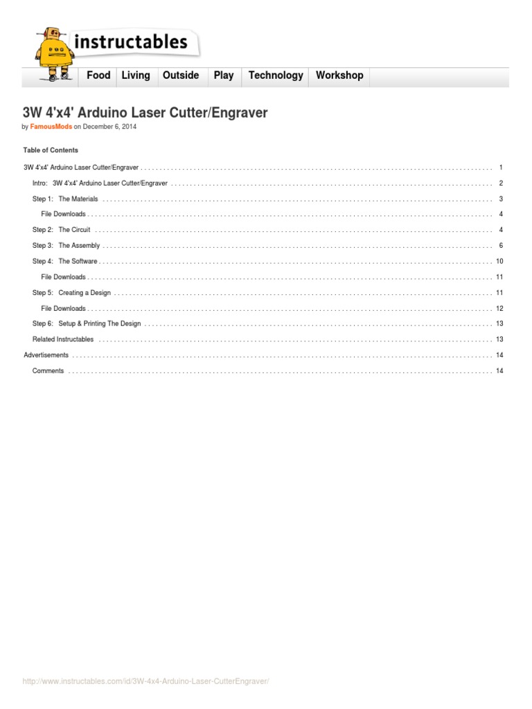 DIY Arduino Laser Cutter Guide | PDF | Sheet Metal | Screw