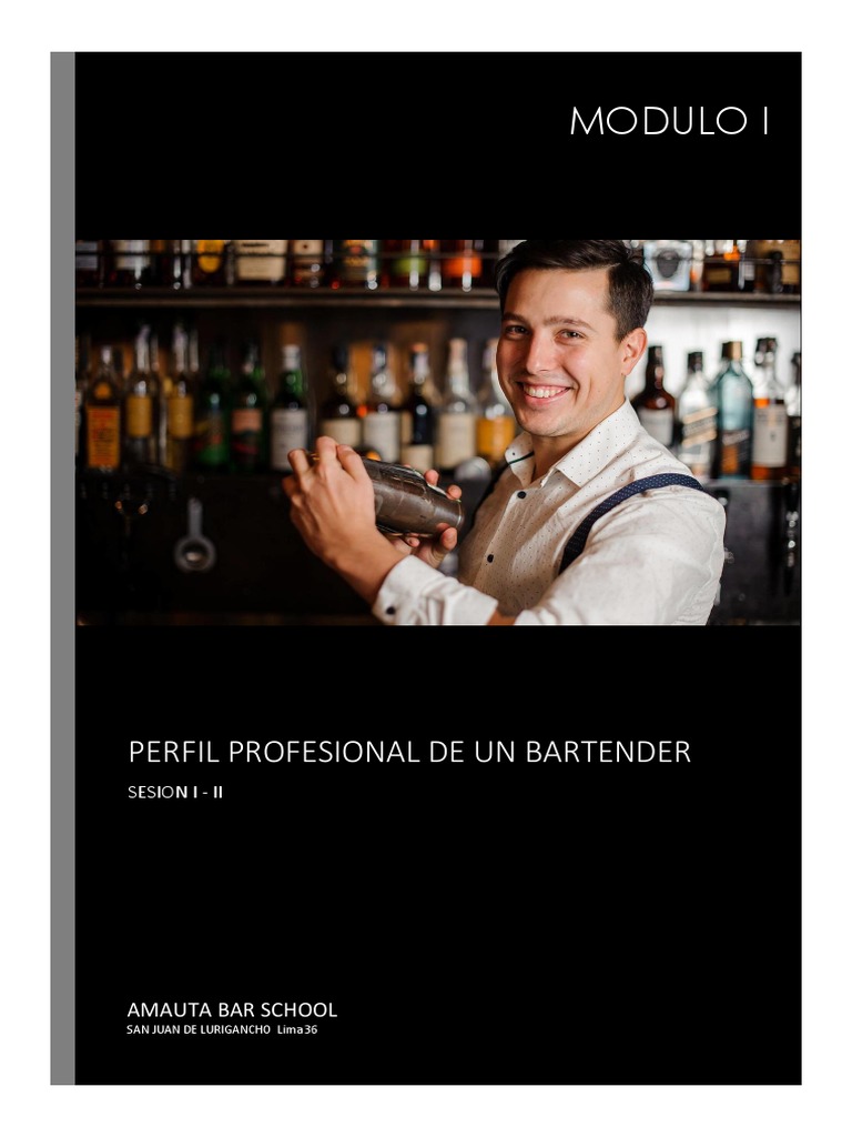 Perfil Profesional de Un Bartender | PDF | Martini (Cóctel) | Bar (Establecimiento)